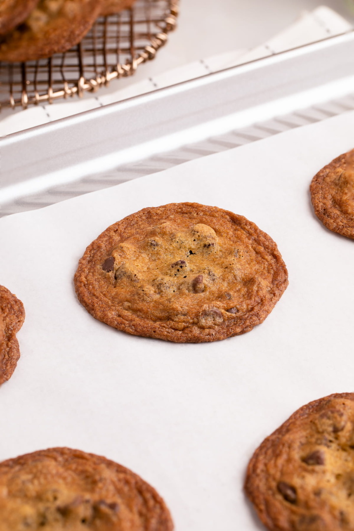 Thin and Crispy Chocolate Chip Cookies - Partylicious