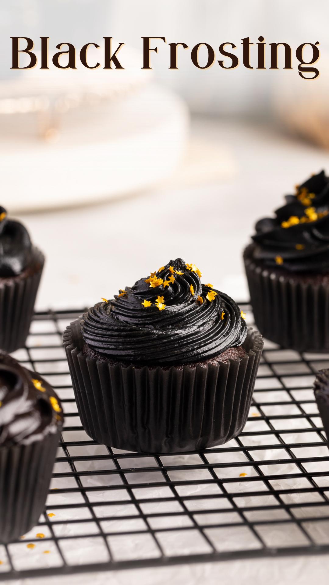 15 Minute Black Frosting (with and without food dye) - Partylicious